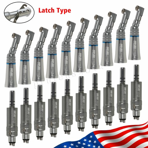 1-10x Dental Low Speed Latch Contra Angle Air Motor Handpiece 4Hole E ...