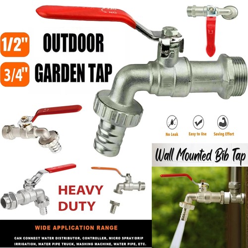 3/4" BSP Garden Water Tap Single Lever Ball Type Valve Plug Outdoor ...