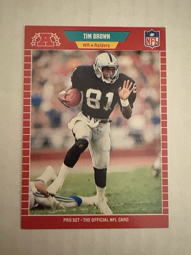 1989 Pro Set Tim Brown Rookie Card #183 Los Angeles Raiders 1.00 ...