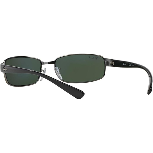 Ray-Ban RB3364 Metal Polarized Rectangular Sunglasses Gunmetal ...