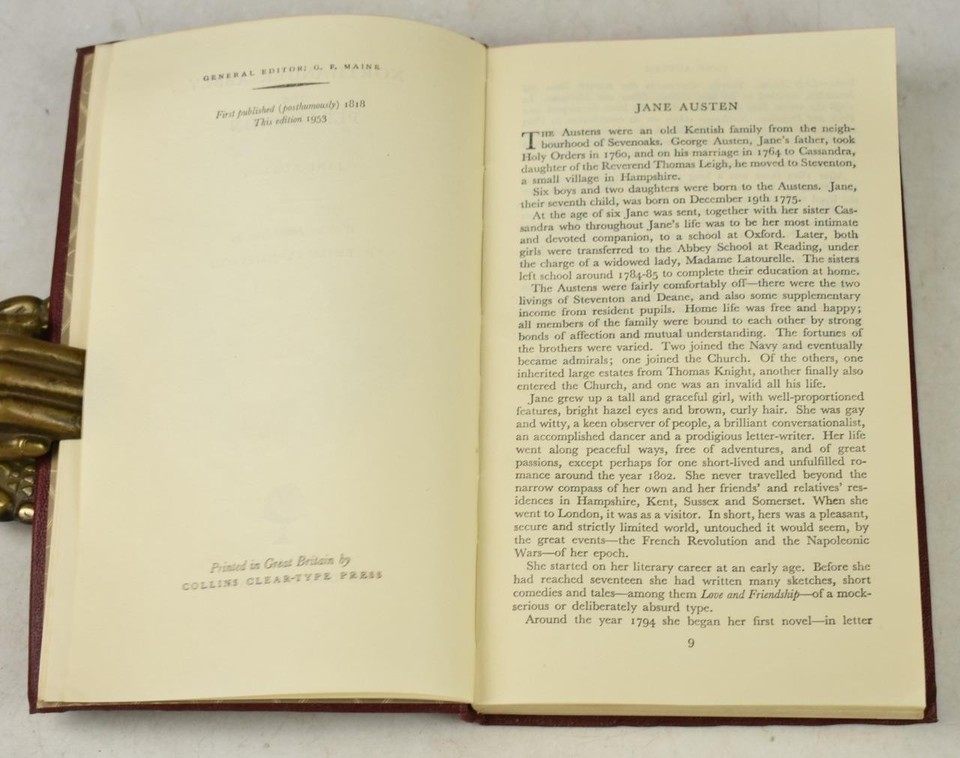 Collection of 4 Jane Austen NOVELS bound in 3 COLLINS Emma Pride and ...