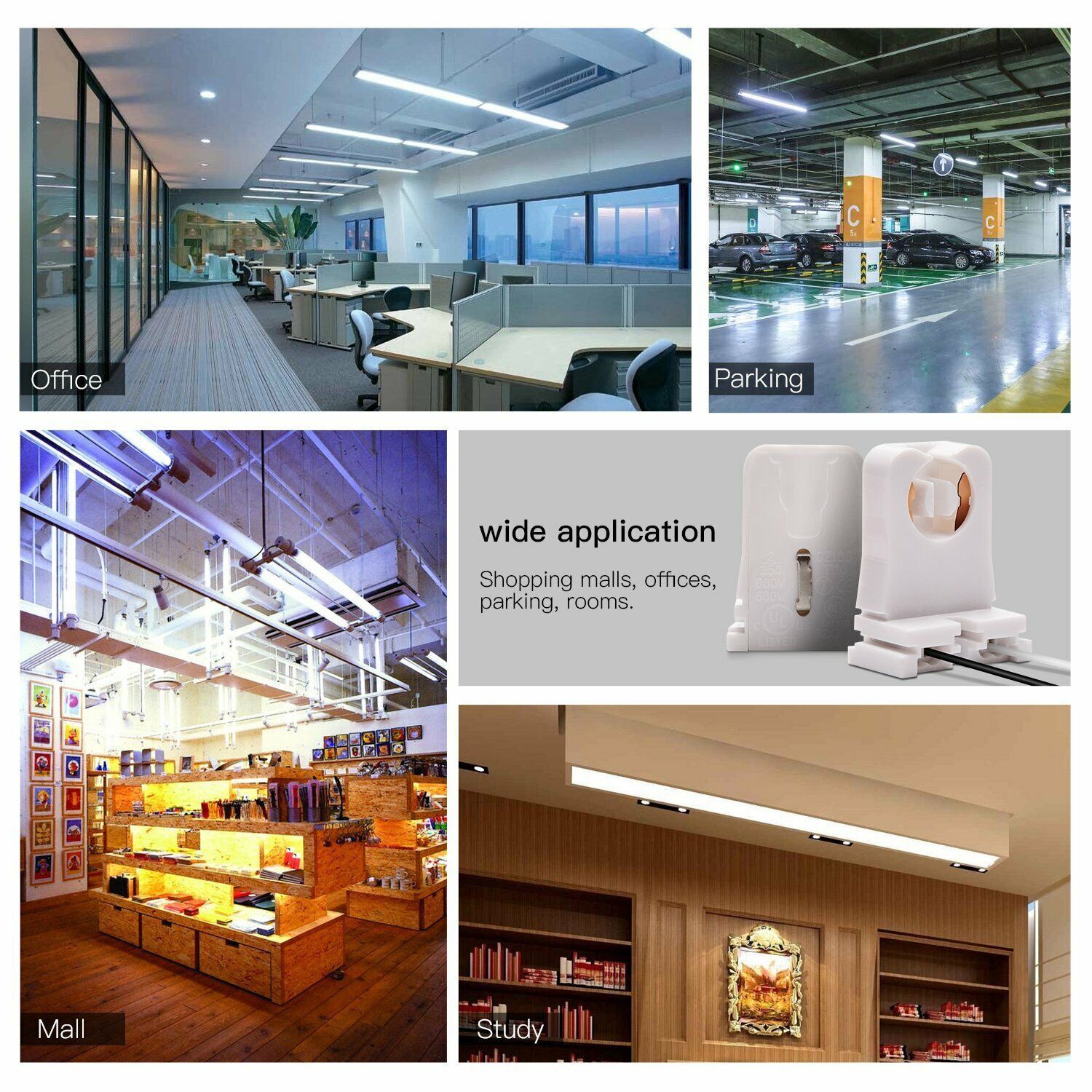 Non Shunted Turn Type T8 Lamp Holder Socket Tombstone for LED ...