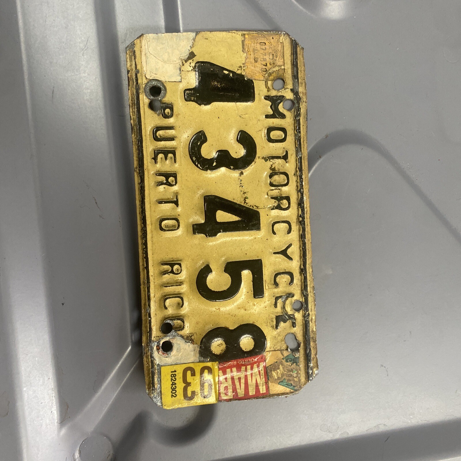 Old Motorcycle Puerto Rico License plate | eBay