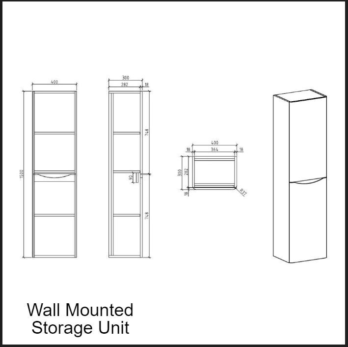 Bali Modern Bathroom Graphite Oak Furniture Storage Cabinets Sink ...
