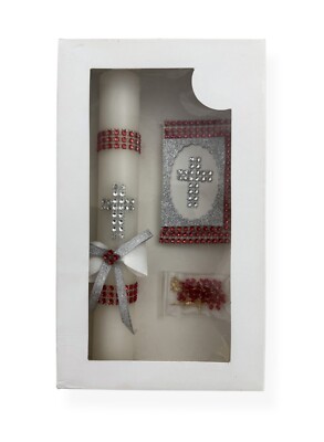 Confirmation Candle Box Gift Set Boys Girls English Missal Cross Rosary ...