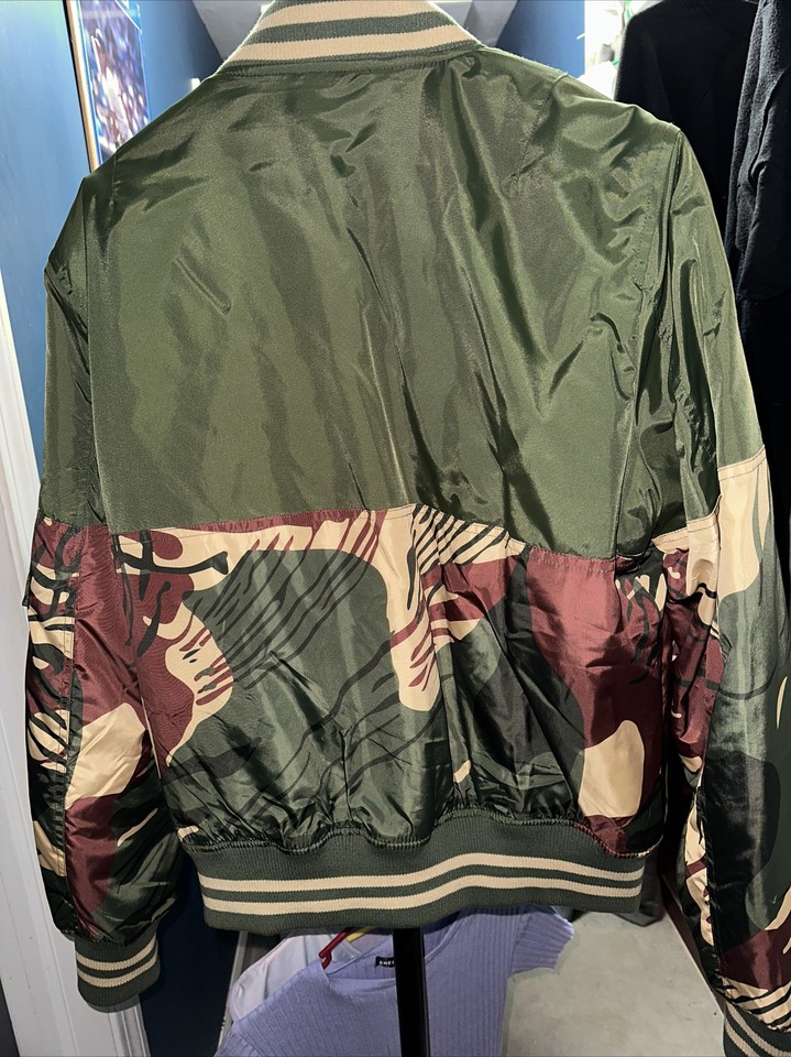 Zero Foxtrot Gear Bomber Jacket ZF Nylon Green Camo Cut and Saw Size L ...