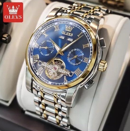 Olves Men’s Automatic Mechanical Business Wristwatch Waterproof ...