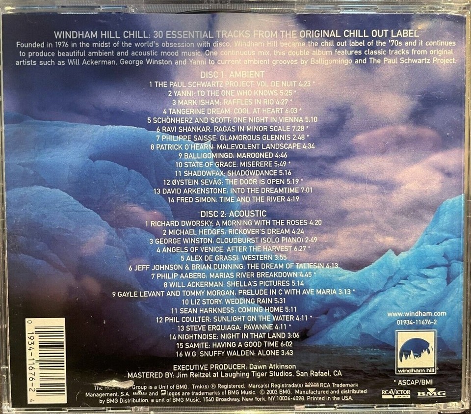WINDHAM HILL CHILL- Windham Hill Chill: Ambient Acoustic 2 CD Set, 30 ...