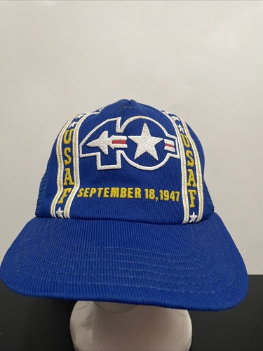 VINTAGE MILITARY HAT USAF SEPTEMBER 18, 1947 MENS CAP SNAP BACK AIR ...