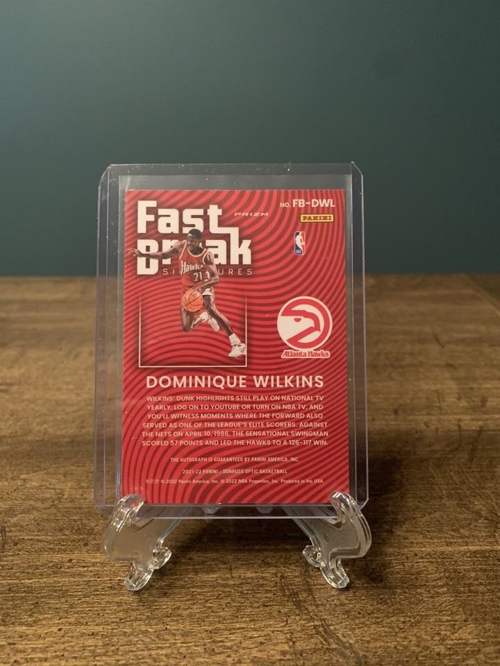 2021-22 Donruss Optic Fast Break Signatures #34 Dominique Wilkins ...