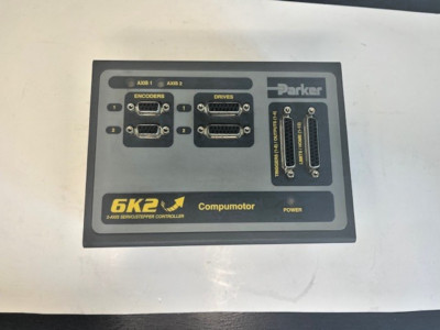 PARKER 6K2 COMPUMOTOR 2 AXIS SERVO STEPPER CONTOLLER WITH WIRING ...