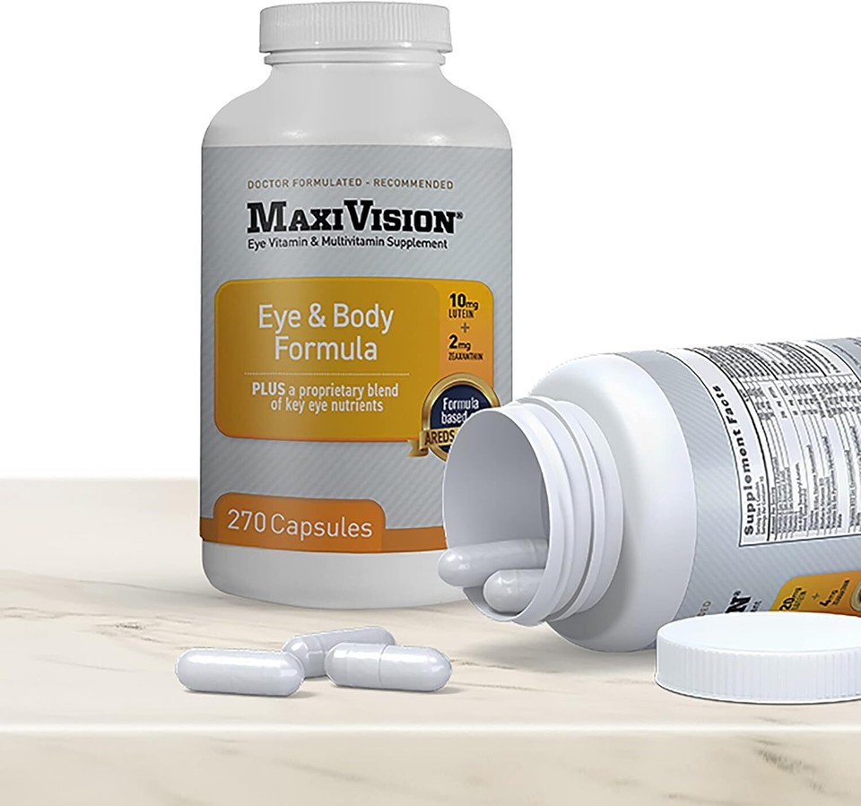 MaxiVision® Eye & Body Formula AREDS 2 Study - 270 Capsules - 1 Bottle ...