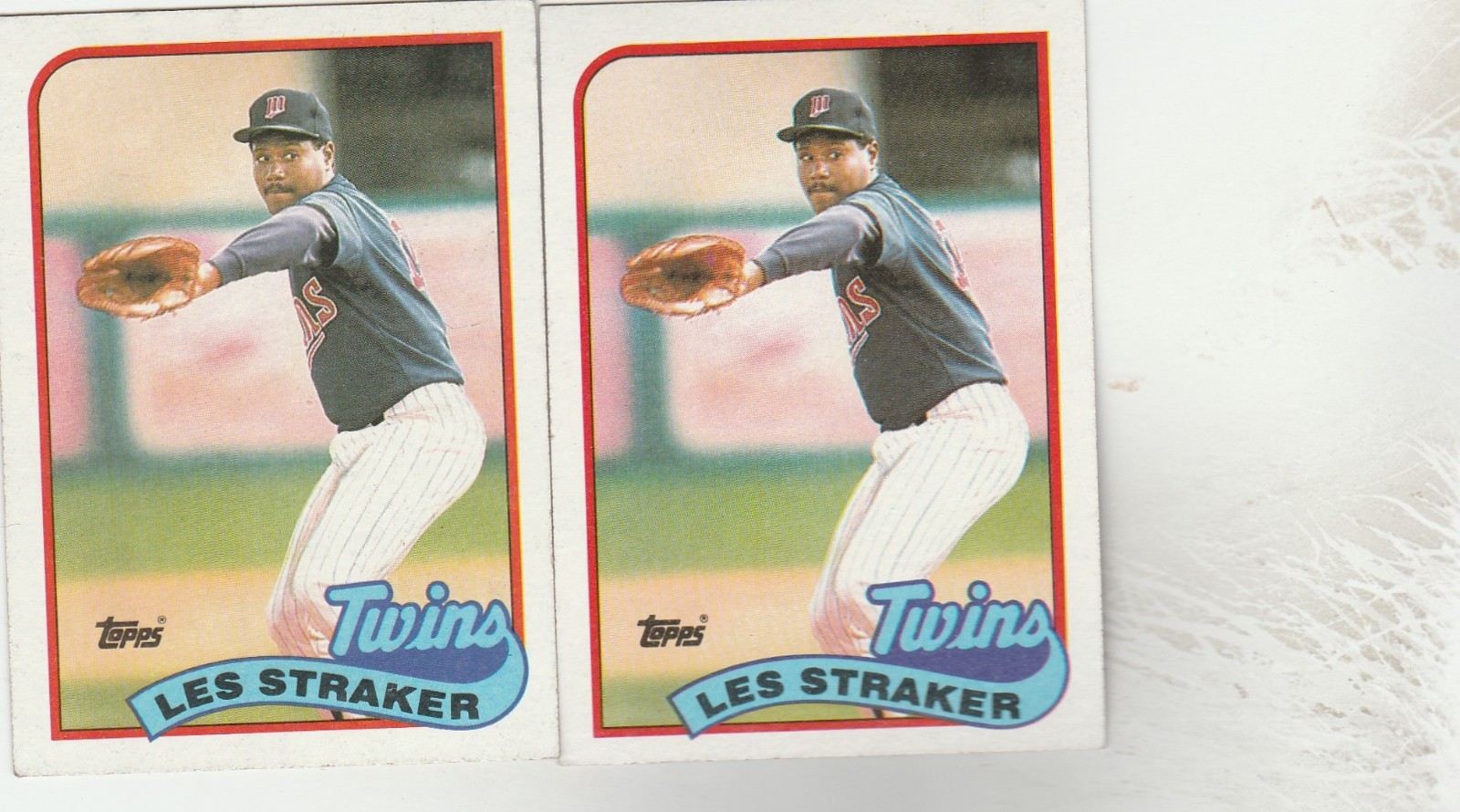 FREE SHIPPING-MINT-1989 Topps #101 Les Straker Minnesota Twins -2 CARDS ...