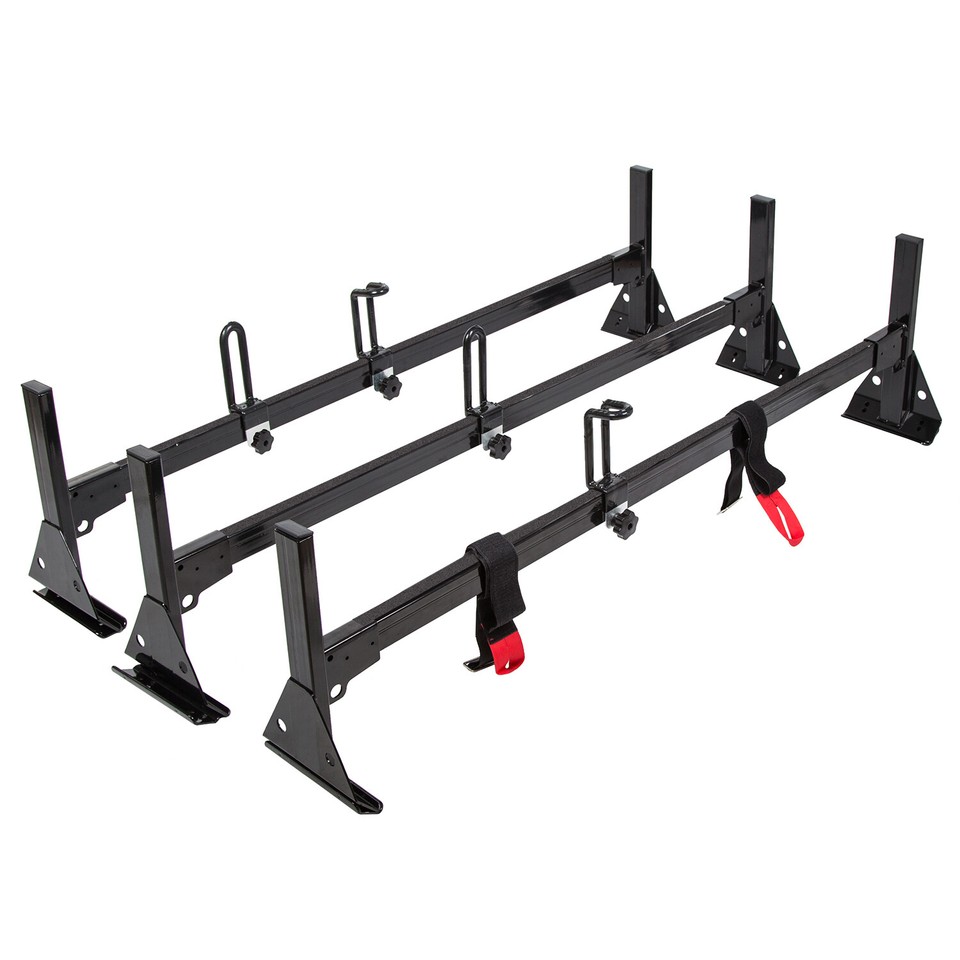 Ladder Roof Racks Steel Black Rack For Chevy Express Fullsize Van 3 bar ...