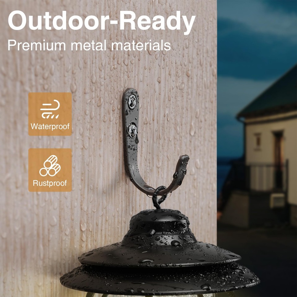 10 PCS Wall Hooks Bathroom Kitchen Garage Black Metal Hanging Coats ...