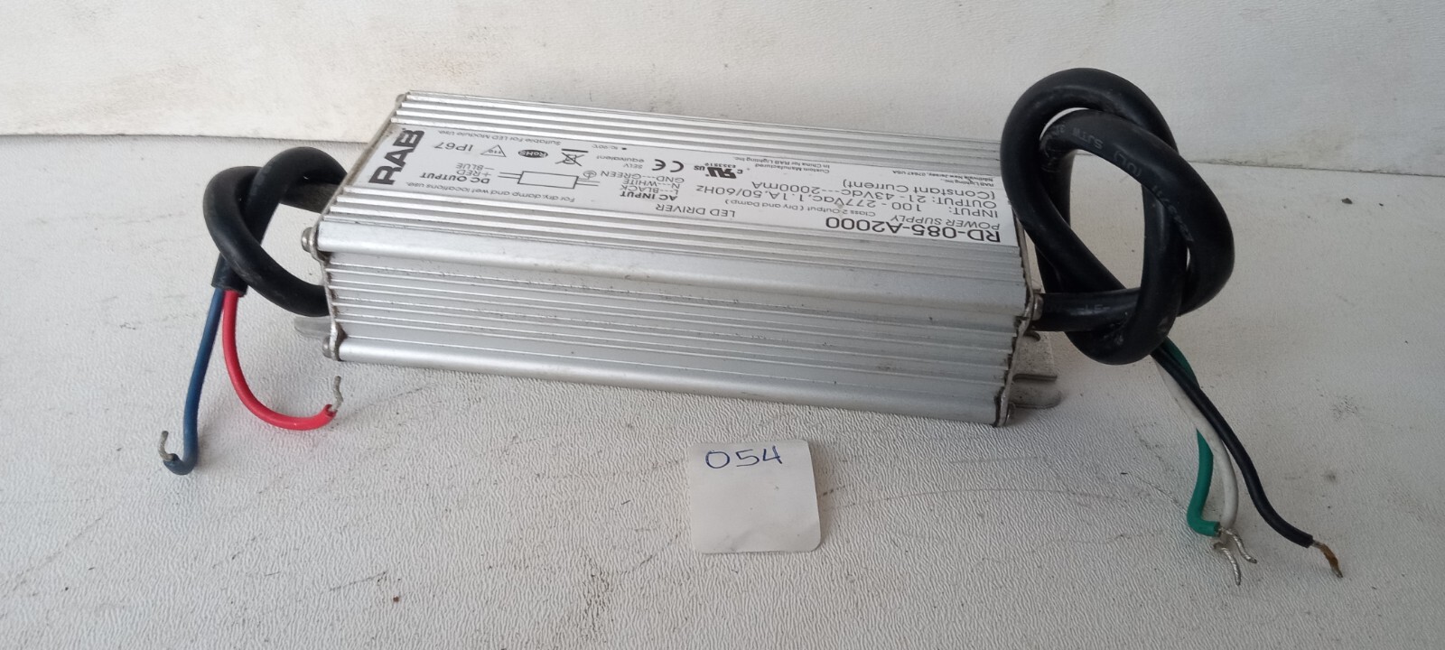 RAB RD-085-A2000 LED Driver 120-277VAC 1.1A Input 21-43VDC 2000mA ...