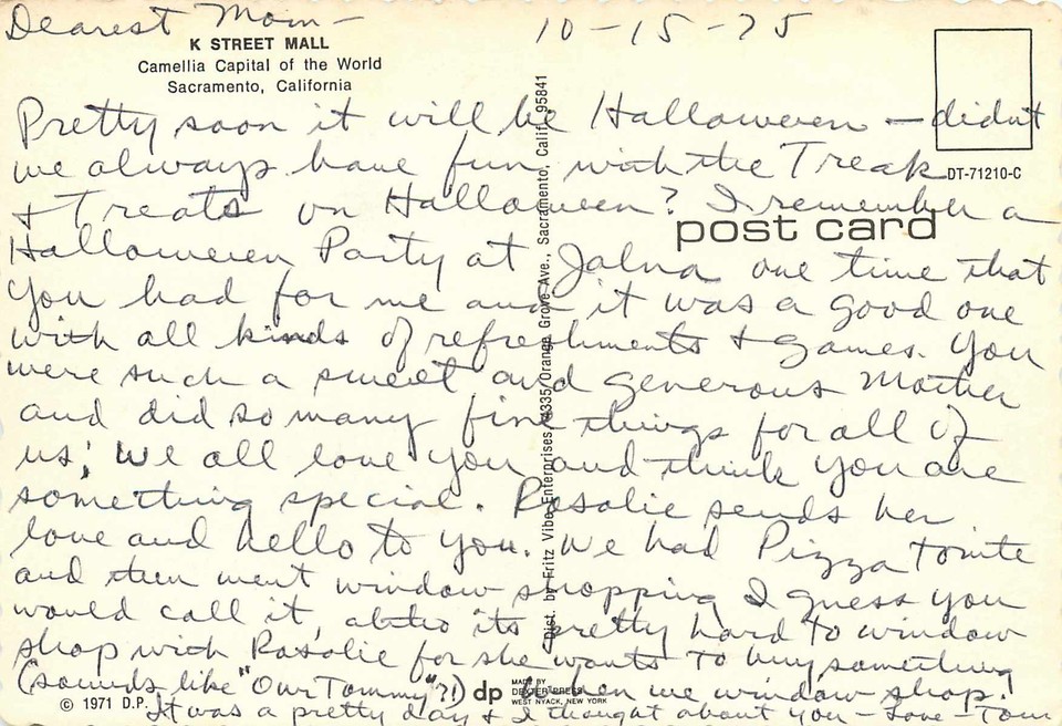 Postcard California Sacramento K Street Mall Roos Atkins Crest Regis ...