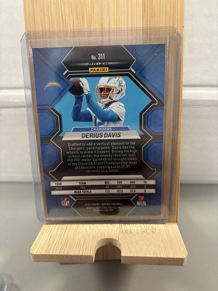 2023 Panini Mosaic #311 Derius Davis Silver Rookie Card RC Los Angeles ...