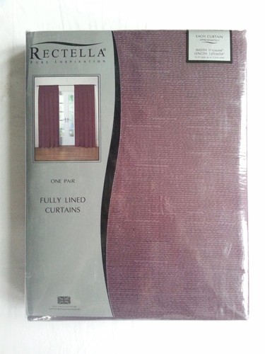 2 Pairs Brand New Aubergine RECTELLA Curtains Fully Lined W 111cm x L ...