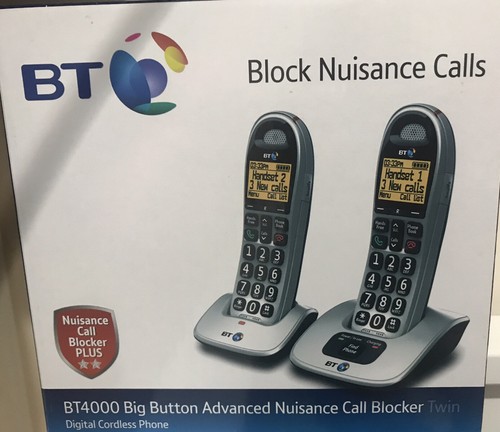BT BT4000 Big Button Cordless with Nuisance Call Blocker Pack of 2 ...