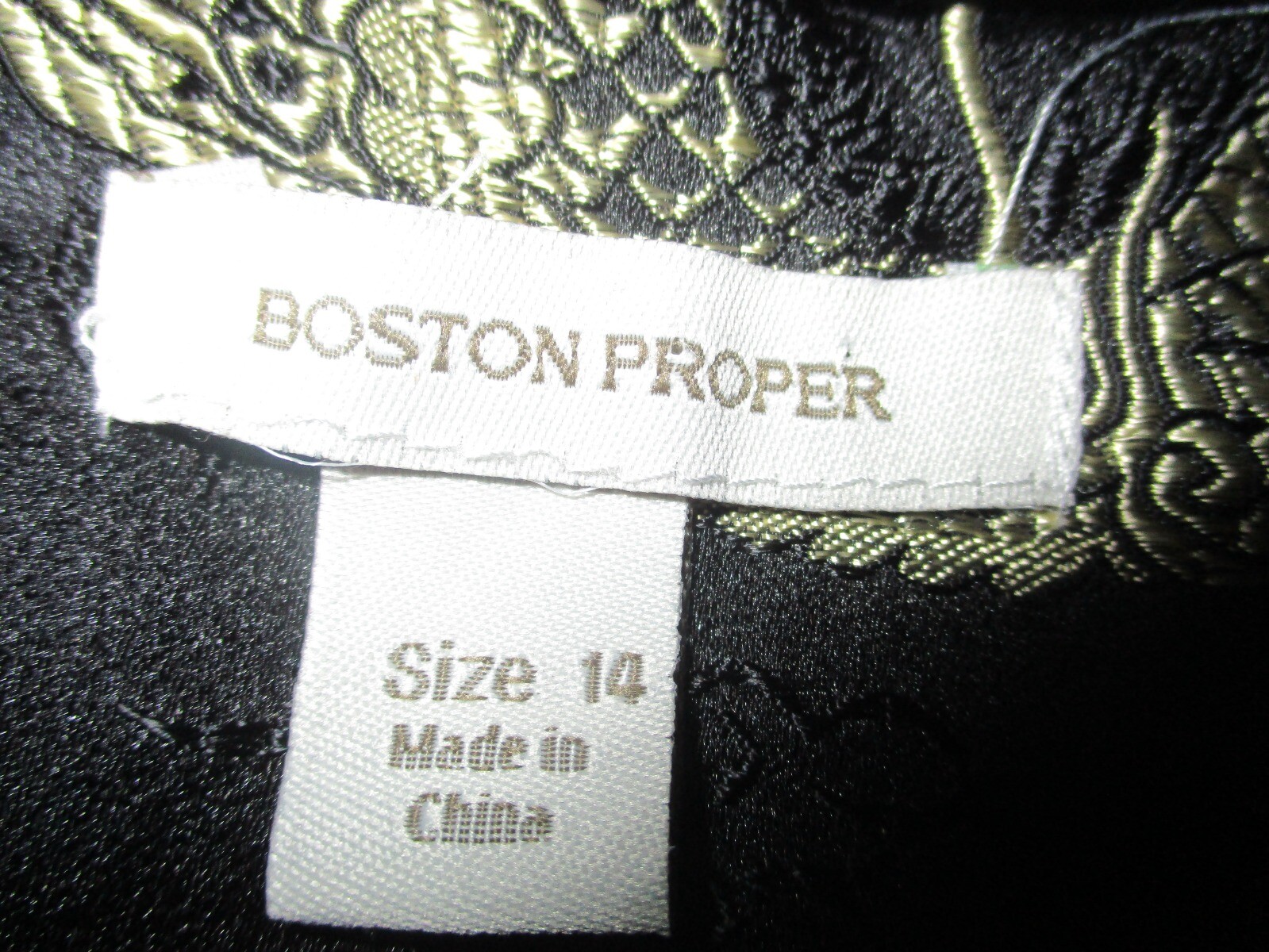 BOSTON PROPER Asian Oriental Inspired Black Gold DRAD… - Gem