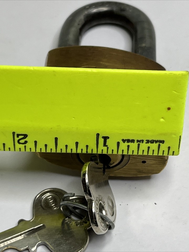 Vintage Corbin Cabinet Lock CCL Brass Padlock With 2 Keys Working | eBay
