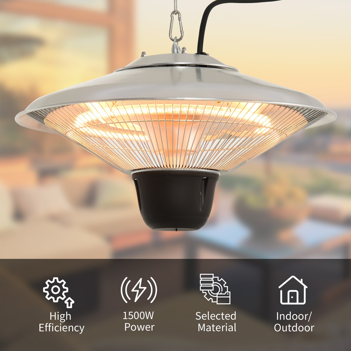 Firefly 1 5kw Ceiling Mounted Electric Halogen Garden Outdoor Patio ...