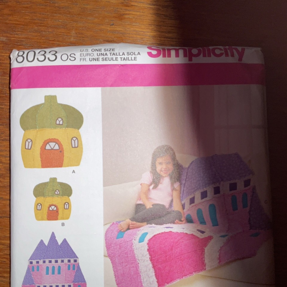 Simplicity 8033 Girls 18" Doll Rag Quilts Castle Acorn Pattern Uncut ...