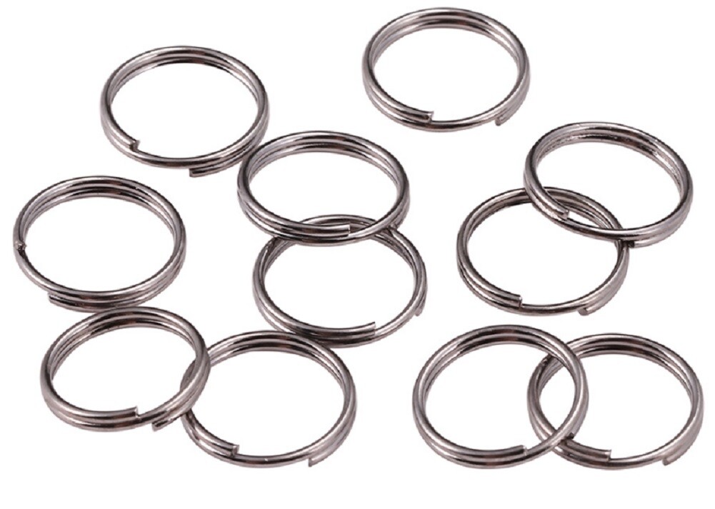 ASST SIZE COLOURS Double Loop Metal Split Jump Ring Findings Keyring ...