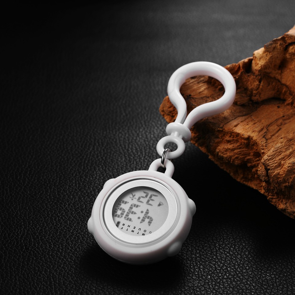 Clip on Silicone Digital Carabiner Watch Fob Keychain Quartz Nurse ...