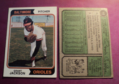 1974 Topps #68 Grant Jackson Baltimore Orioles VG-GOOD AUCT#10658 | eBay