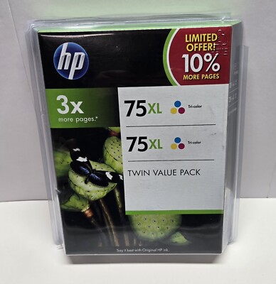 Genuine HP 75XL Tri Color Ink, Twin Value Pack, SD440-80001, HP Ink | eBay