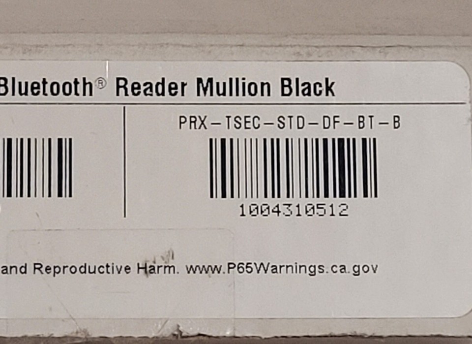ICT tSec 13.56MHz/Bluetooth Reader Mullion Black PRX-TSEC-STD-DF-BT-B ...