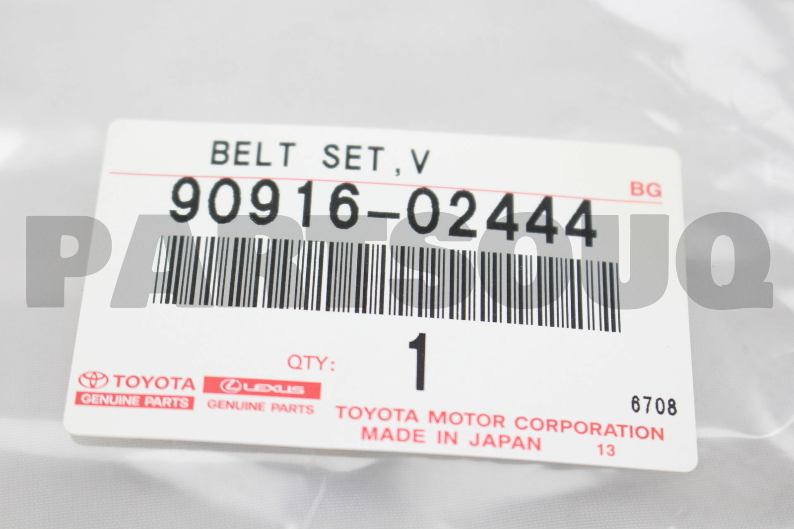 9091602444 Genuine Toyota BELT, V (COOLER COMPRESSOR TO CRANKSHAFT ...