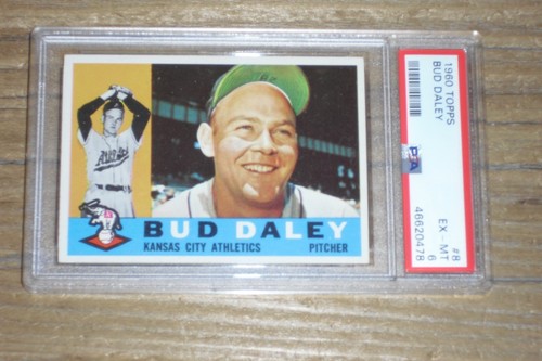 1960 Topps #8 Bud Daley - Kansas City Athletics - PSA 6 EX-MINT ...
