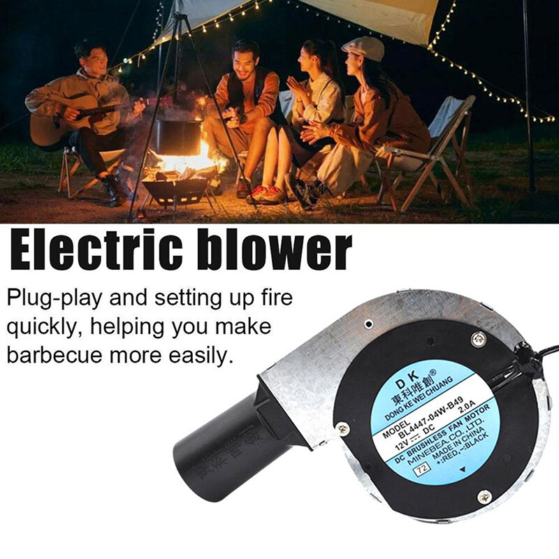 Portable BBQ Fan Turbo Blower Round Outlet Roasting Oven Firewood Stove ...