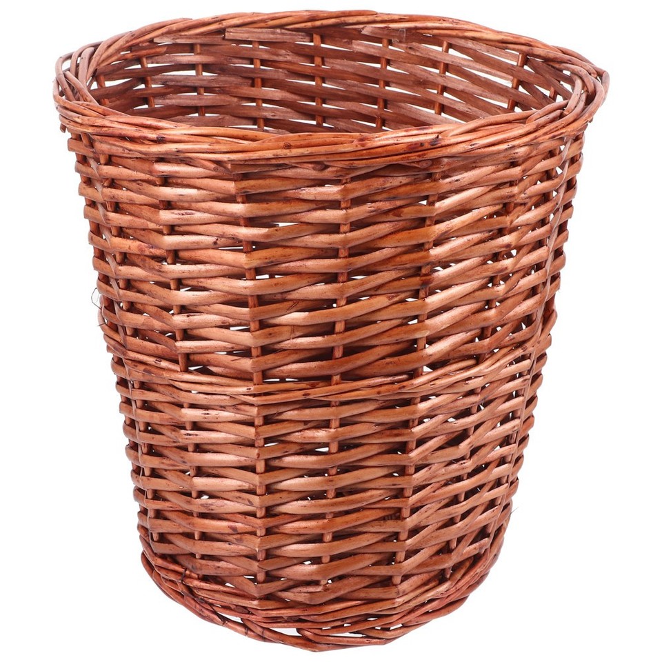 Waste Basket for Bathroom Vintage Storage Woven Trash Can Garbage | eBay UK