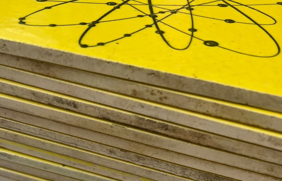 Set of 4 Mid-Century Atomic Ceramic Tiles – Vintage British - Florian ...