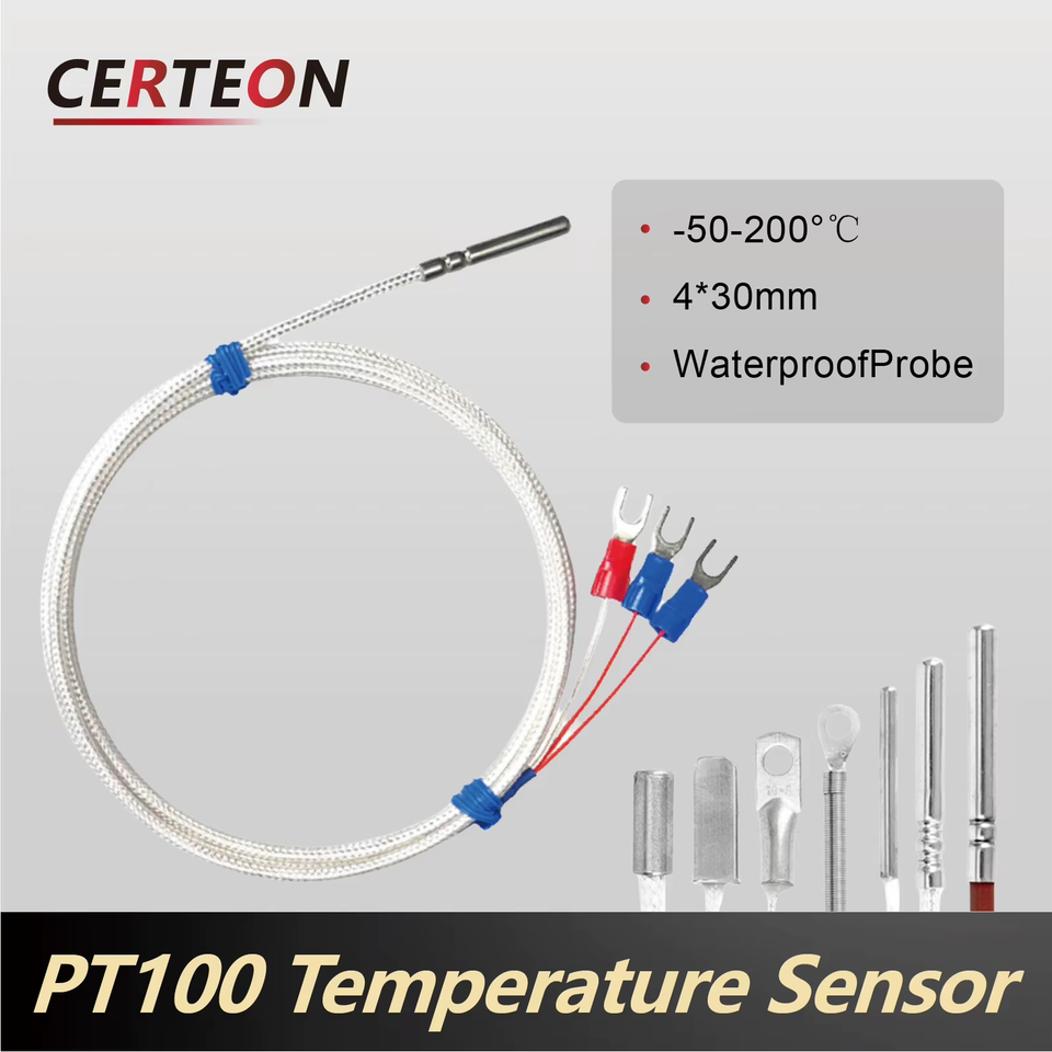 PT100 Temperature Sensor RTD Temperature Probe Waterproof Stainless ...