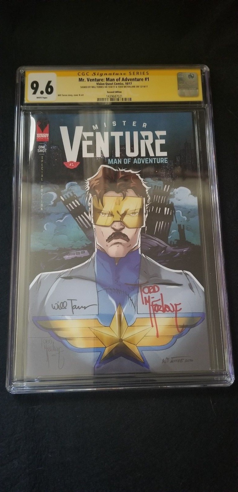 MR VENTURE 1 MCFARLANE VARIANT CGC 9.6 SS SIGNED TODD MCFARLANE AND ...