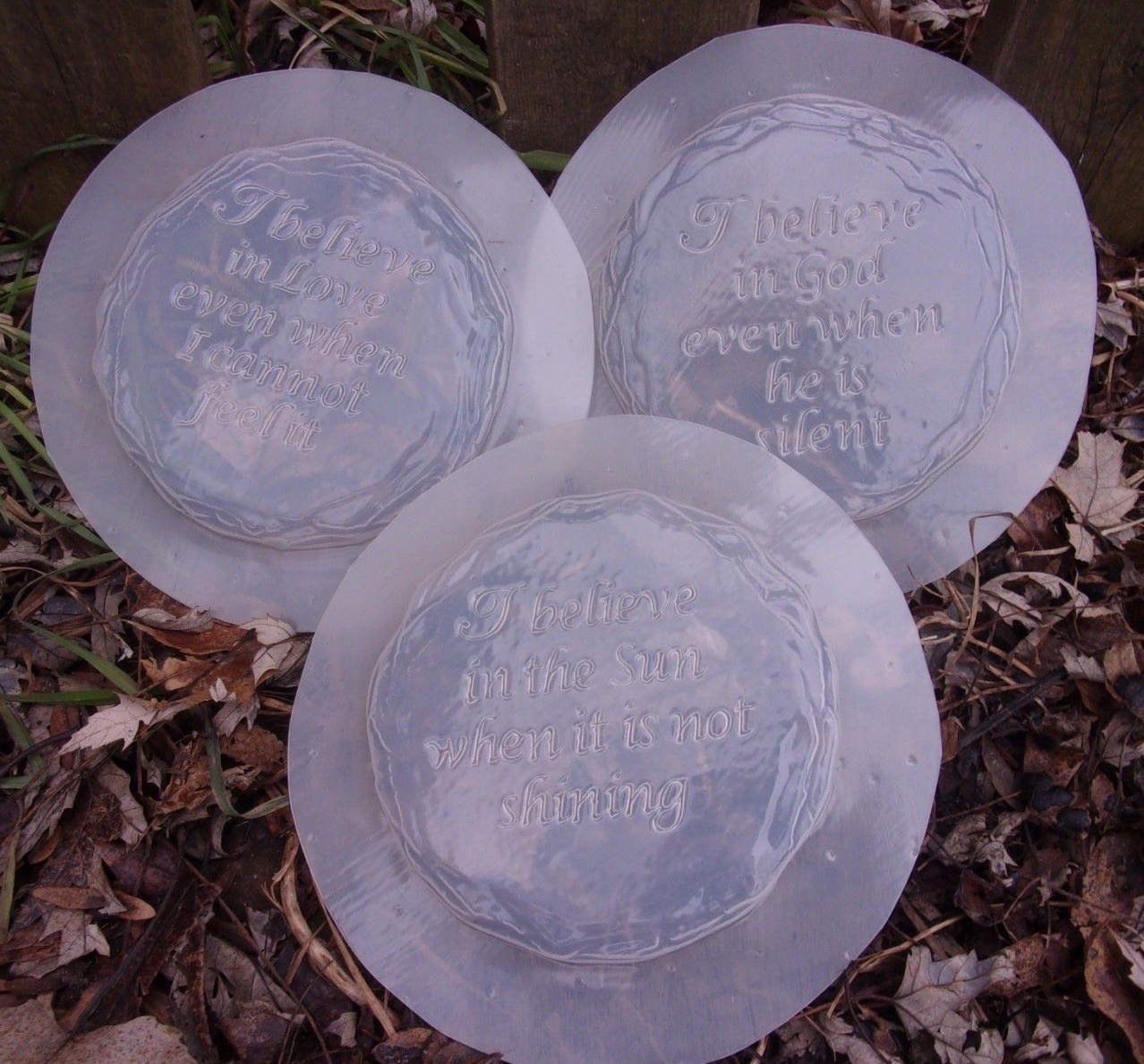 3 inspirational religious plaque molds plaster cement resin wax soap 5 ...