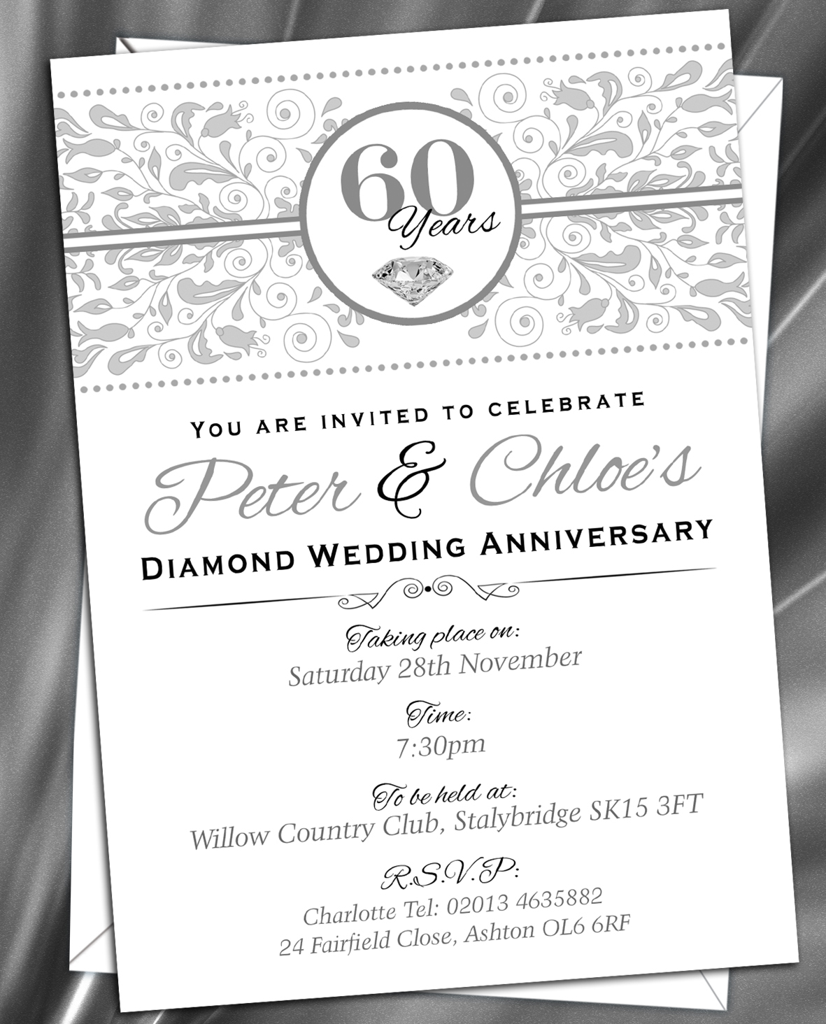 Personalised Diamond 60th Wedding Anniversary Invitations Invites EBay personalised-diamond-60th-wedding-anniversary-invitations-invites-ebay