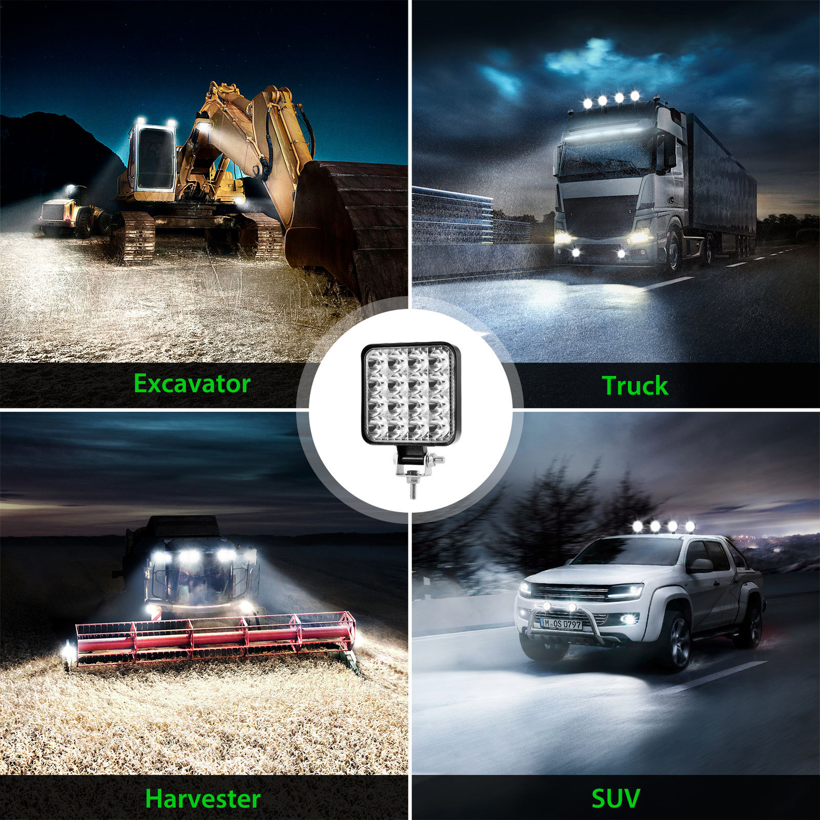 12-24V LED Work Light Bar Flood Spot Lights Driving Lamp Offroad Car ...