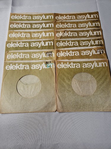 45 RPM 7" RECORD SLEEVES/COMPANY SLEEVE 12 PK/SEE PHOTOS -Elektra/Asyl ...
