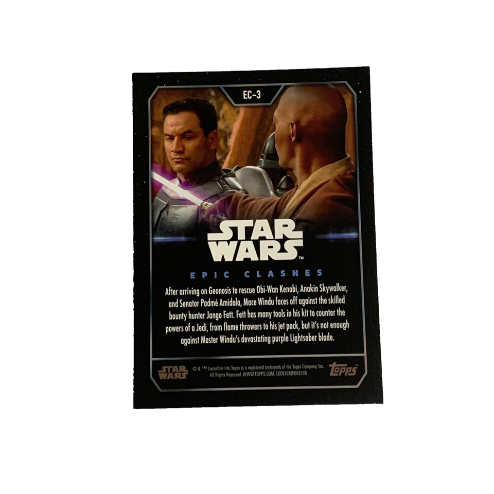 2023 Topps Star Wars Epic Clashes Card #EC-3 Mace Windu / Jango Fett | eBay