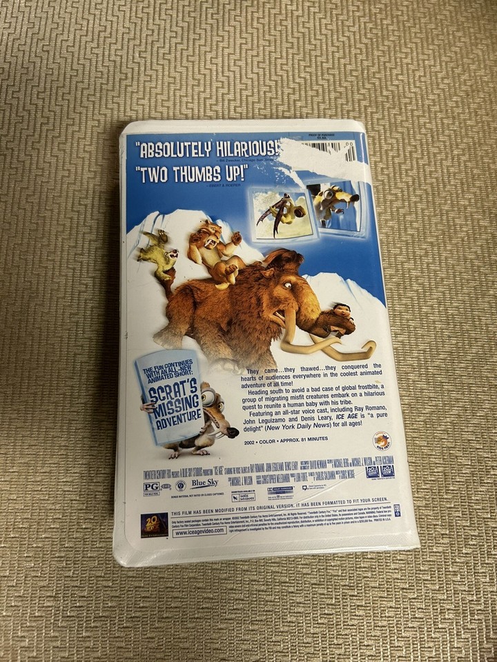 Ice Age (VHS, 2002, Includes Bonus Short "Scrats Mising Adventure ...