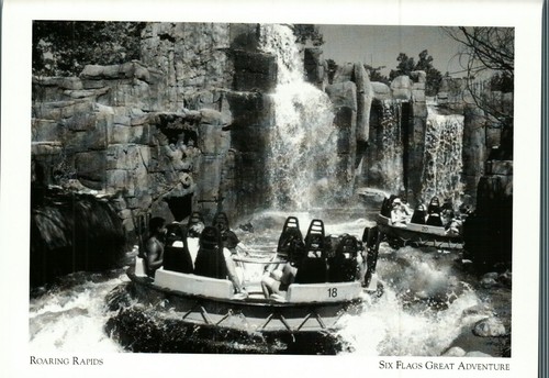 *NJ Postcard-"The Roaring Rapids" /Water Rafting Ride/ *Six Flags-{C89 ...