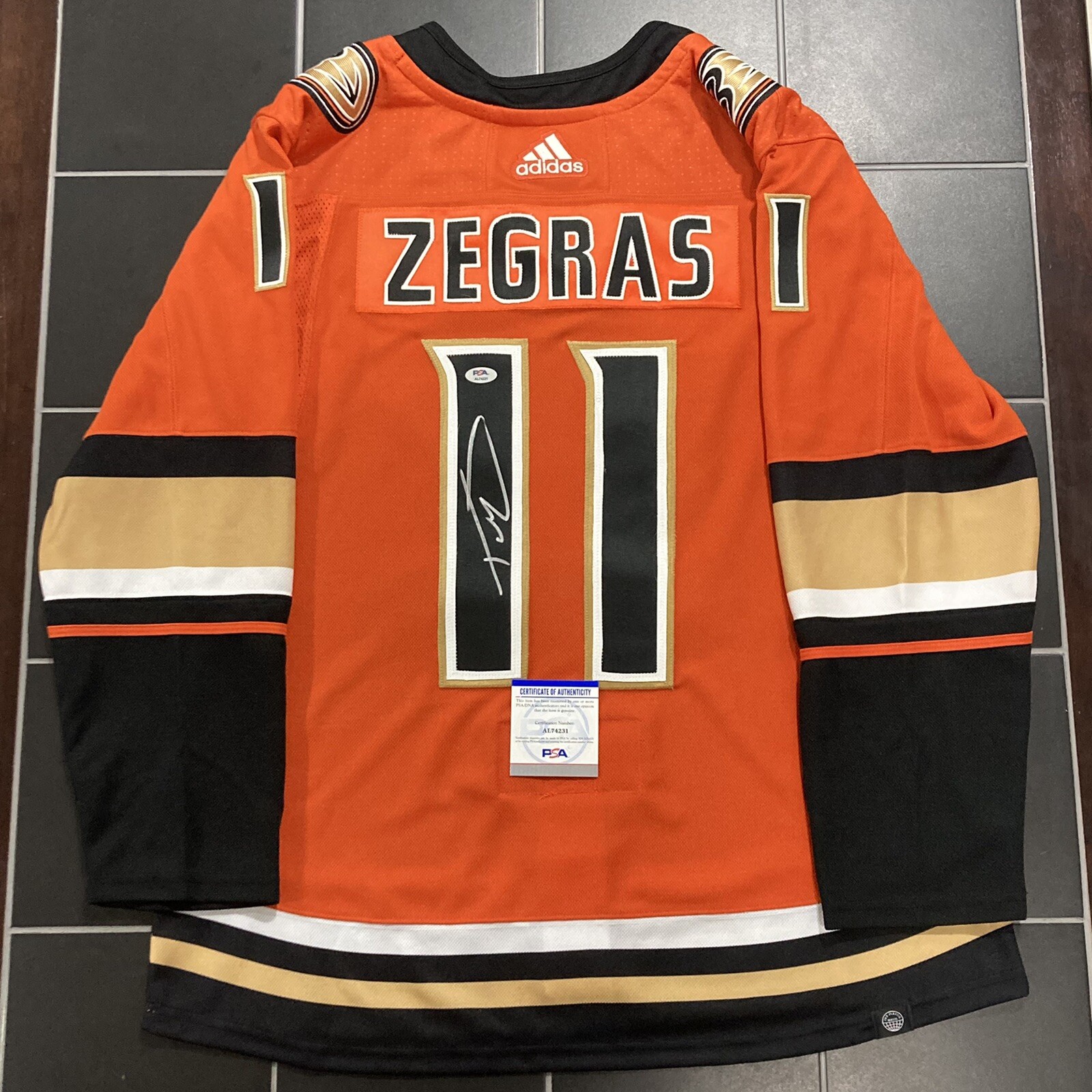 Trevor Zegras Signed Authentic Jersey Autographed Auto Anaheim Ducks ...