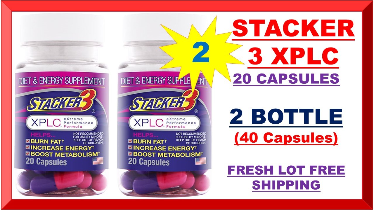 Stacker 3 XPLC Herbal Dietary 20 ct (Lot of 2 X Bottles) = 40 Capsules ...