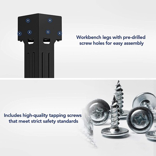 Steel Workbench Leg Kit for Garage Storage Shelving Frame Table Custom ...